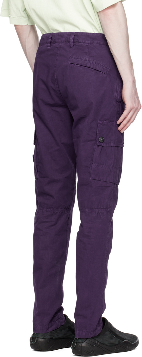 Stone Island Purple Garment-Dyed Cargo Pants Stone Island