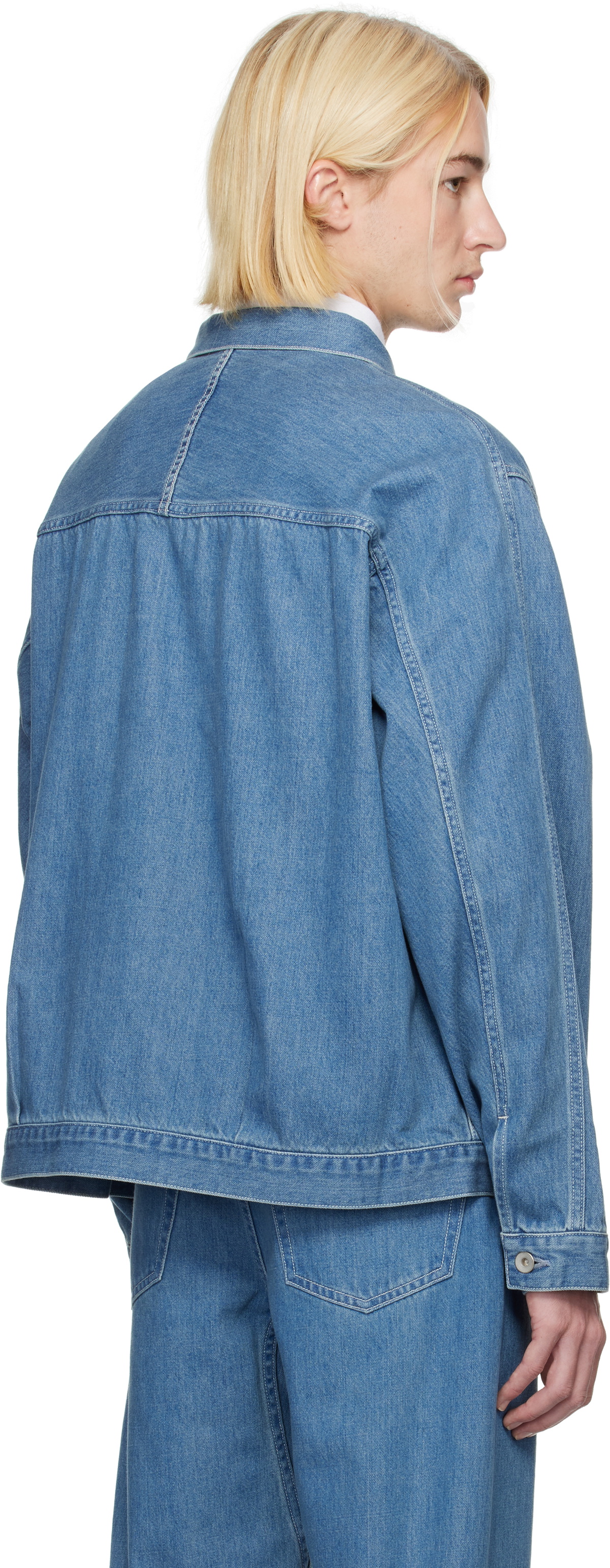 nanamica Blue Short Denim Jacket Nanamica