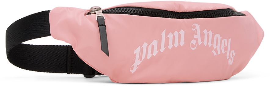 Palm Angels Kids Pink Curved Logo Belt Bag Palm Angels
