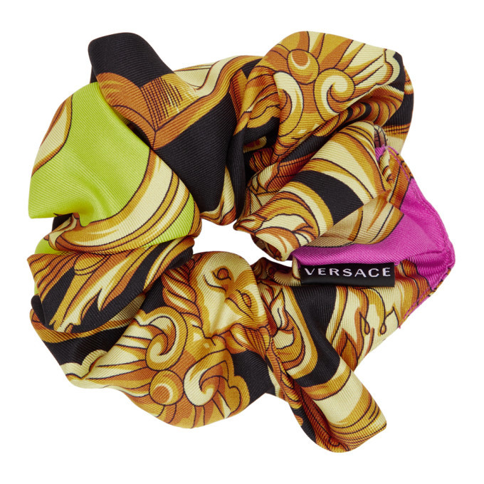 Versace Black Barocco Scrunchie Versace