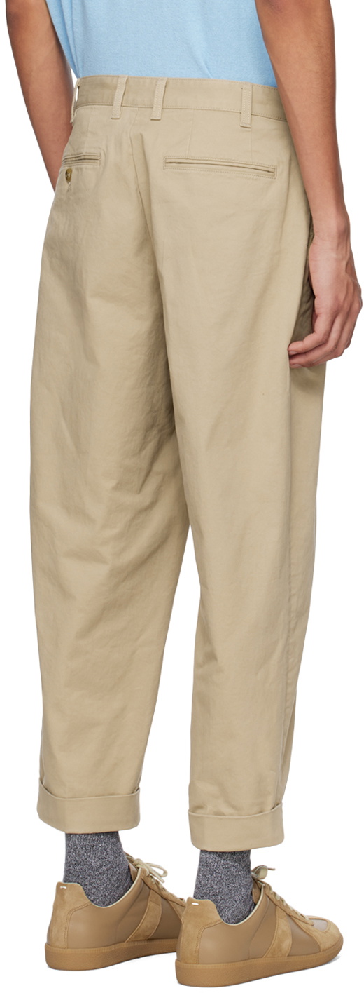 BEAMS PLUS Khaki Pleated Trousers Beams Plus