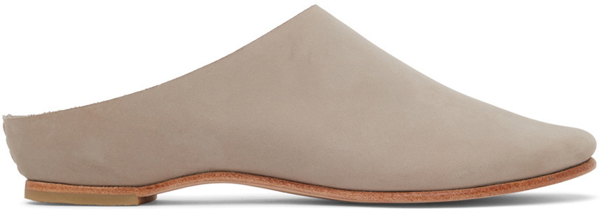 Lauren Manoogian Taupe Raw Vault Mules Lauren Manoogian