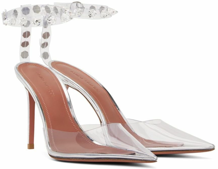 Amina Muaddi Transparent Julia Glass Heels Amina Muaddi
