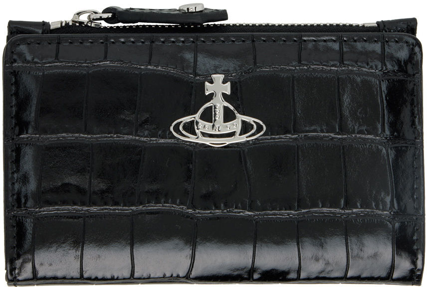 Vivienne Westwood Black Crocodile Slim Card Holder Vivienne Westwood