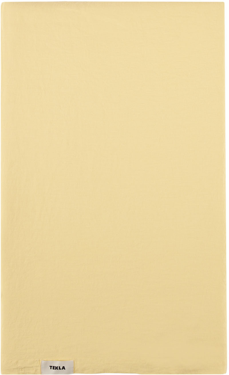 Tekla Yellow French Linen Flat Sheet Tekla Fabrics