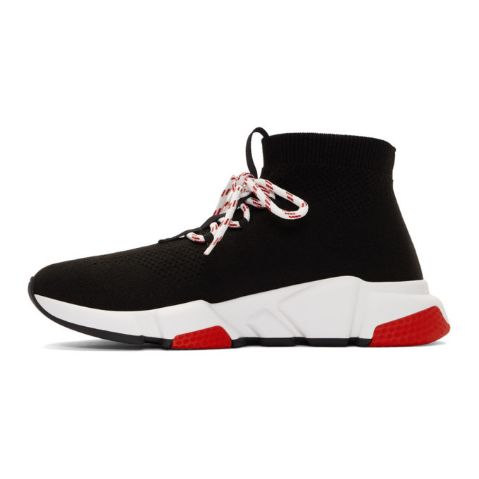 Balenciaga Black and Red Speed Trainer Sneakers Balenciaga