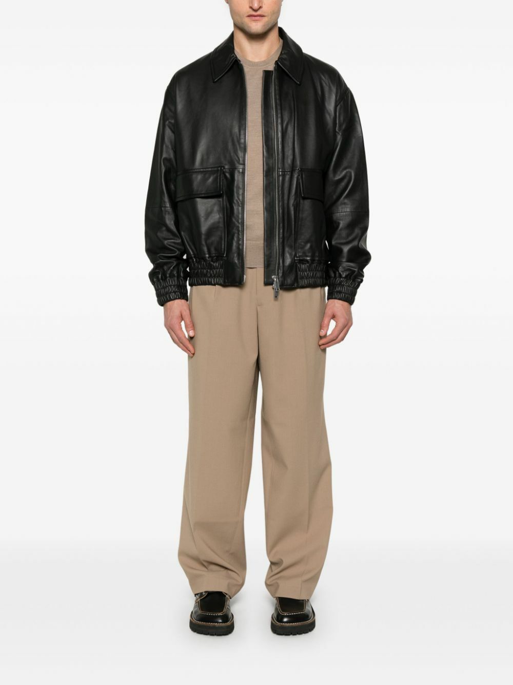 Studio Nicholson Leather Bomber Jacket Studio Nicholson