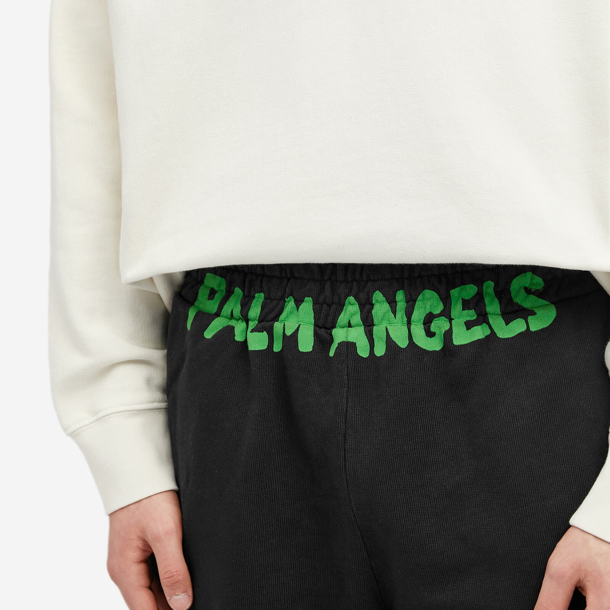 Palm Angels Men's Logo Sweat Short in Black Palm Angels