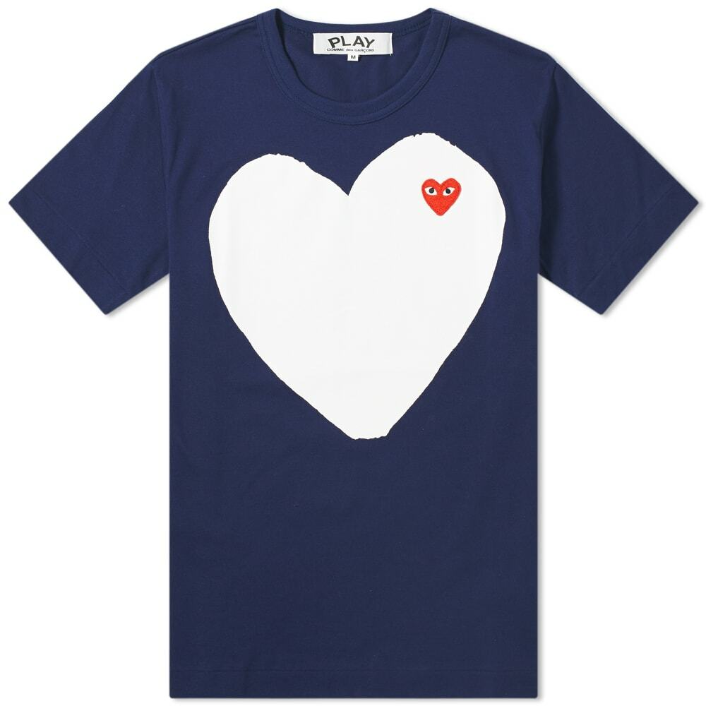 Comme des Garçons Play Men's Solid Heart Logo T-Shirt in Navy Comme des ...