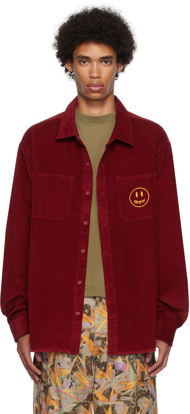drew house Burgundy Embroidered Shirt drew house