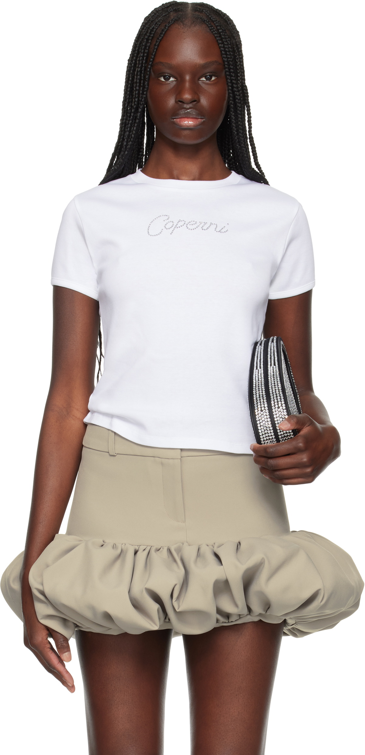 Coperni White Crystal Logo T-shirt Coperni