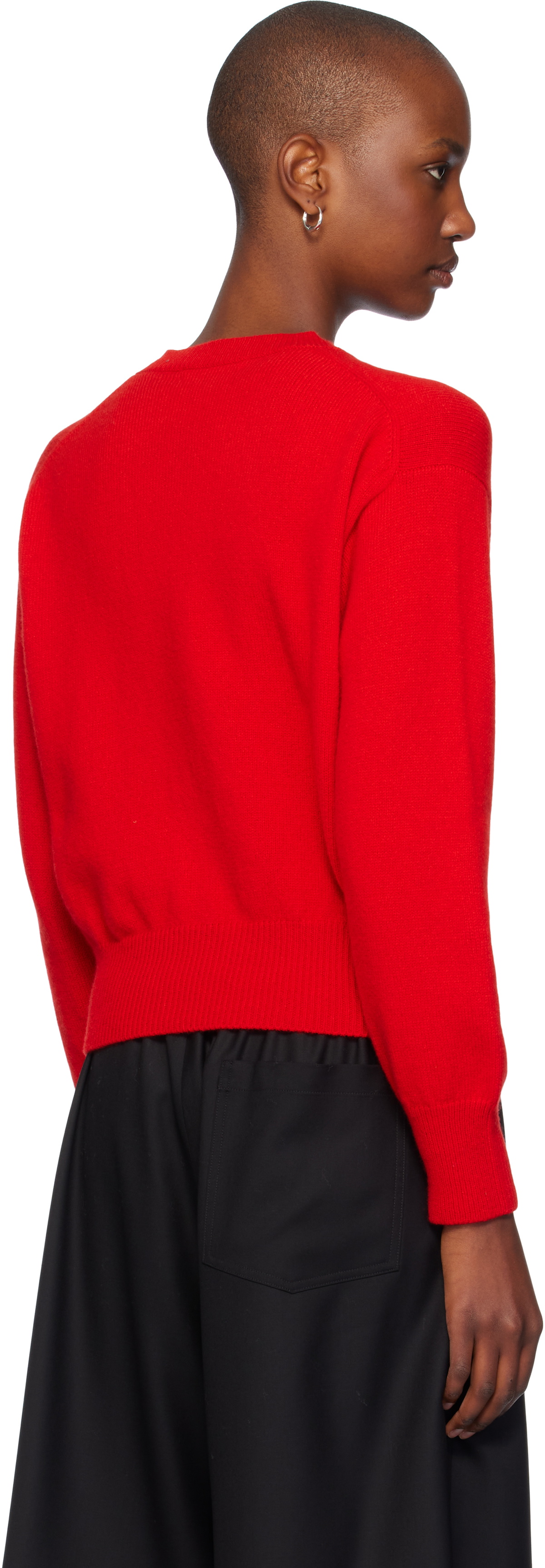 &Daughter Red Ada Crewneck Cardigan