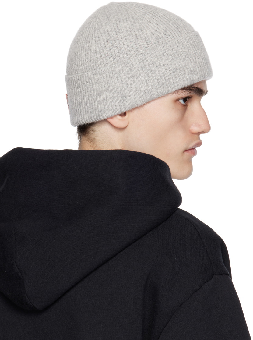 Acne Studios Gray Ribbed Beanie Acne Studios