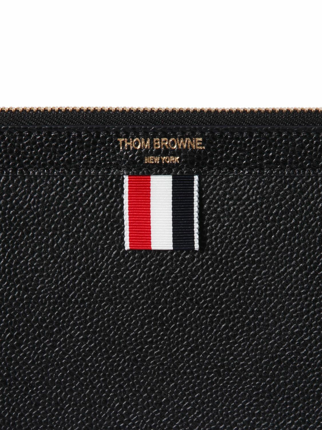 THOM BROWNE - Medium Pebbled Leather Zip Pouch Thom Browne