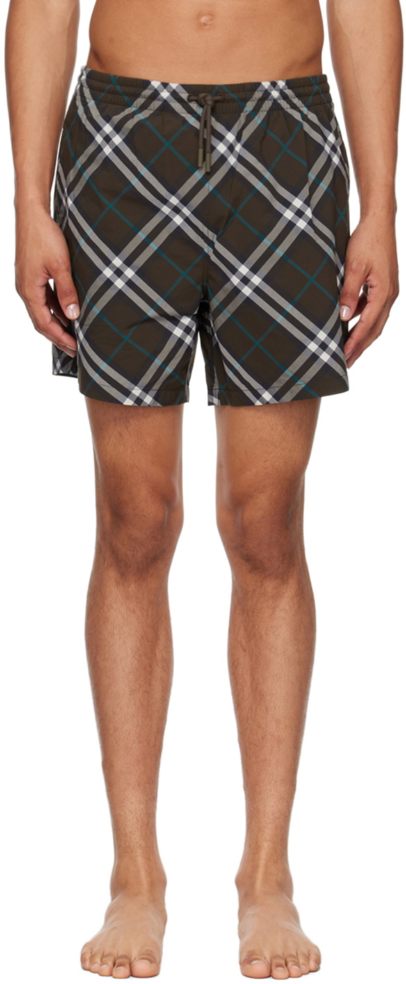 Burberry Brown Check Swim Shorts Burberry