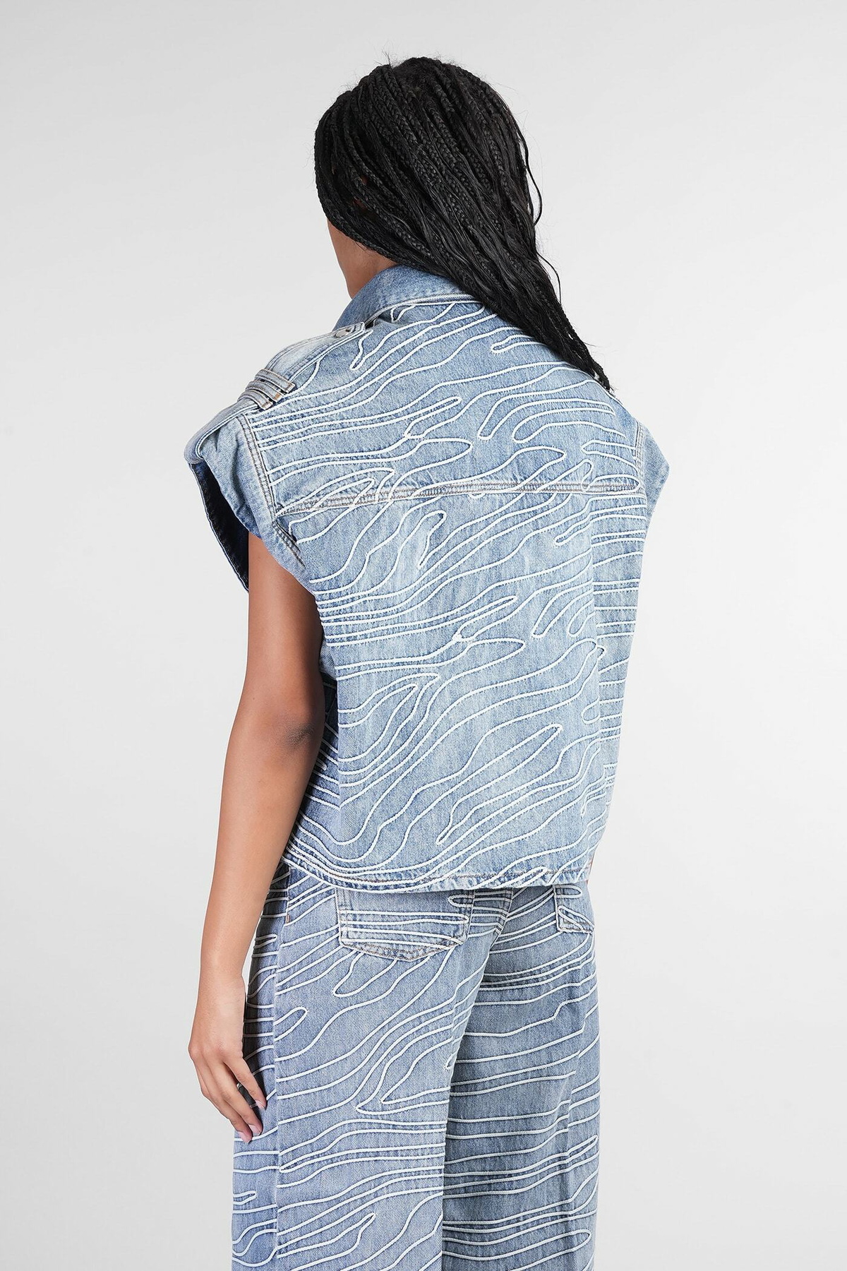 IRO Valentina Vest In Blue Cotton Iro