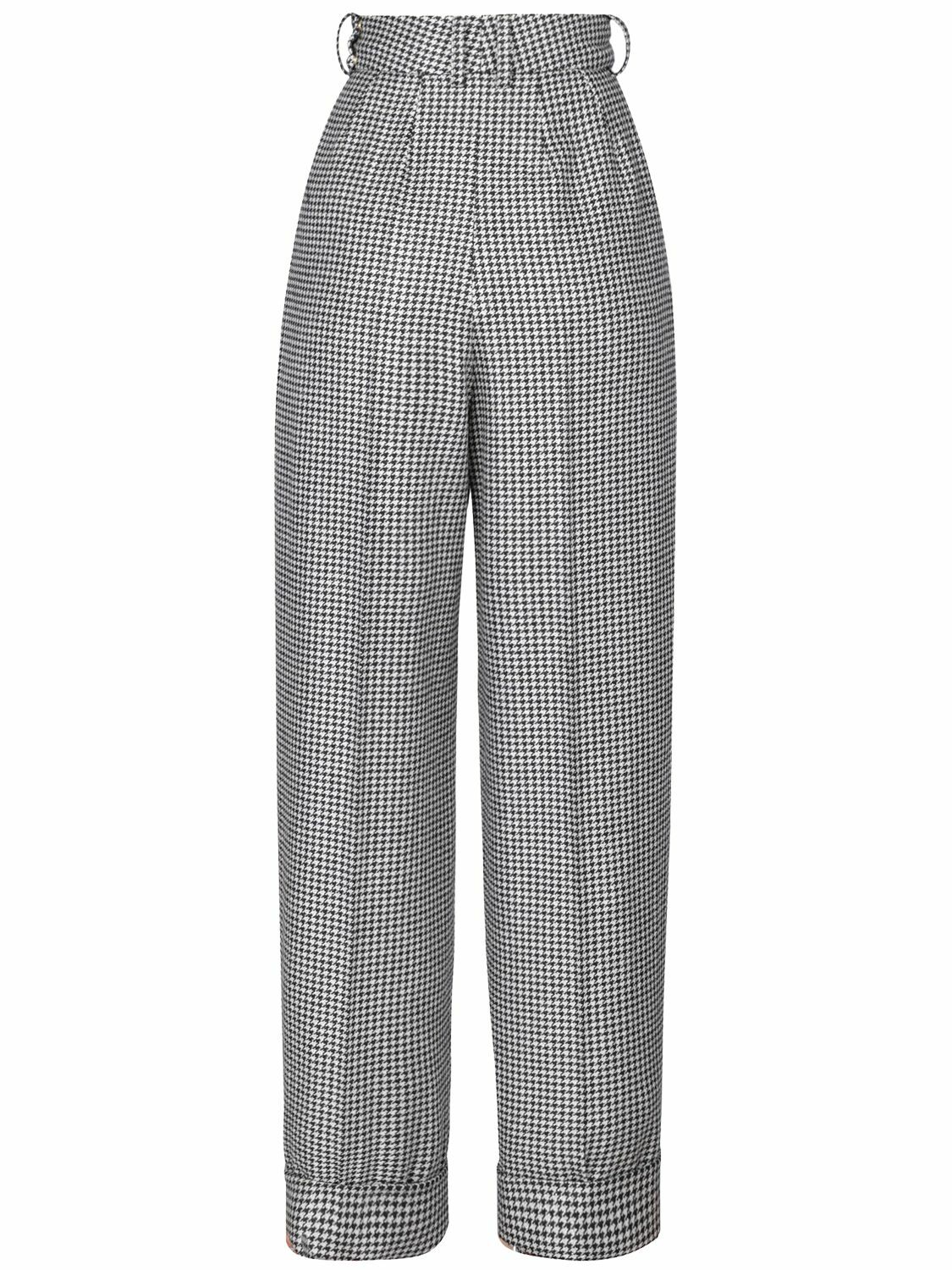 ALEXANDRE VAUTHIER - Pleated Houndstooth Pants Alexandre Vauthier