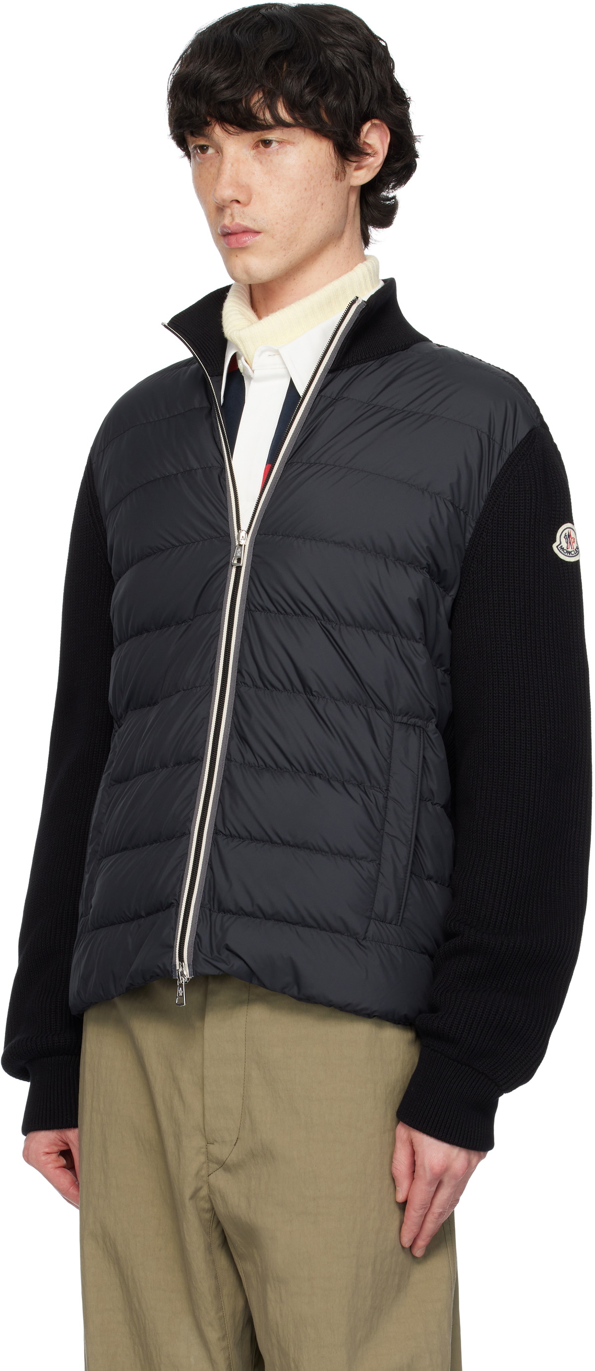 Moncler Black Padded Cotton Zip-Up Down Jacket Moncler