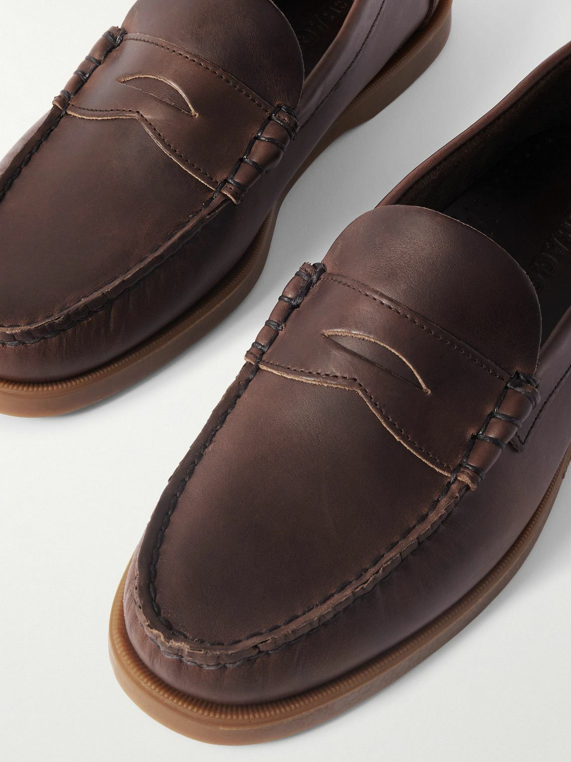 Sebago - Dolphin Waxed-Leather Penny Loafers - Brown Sebago