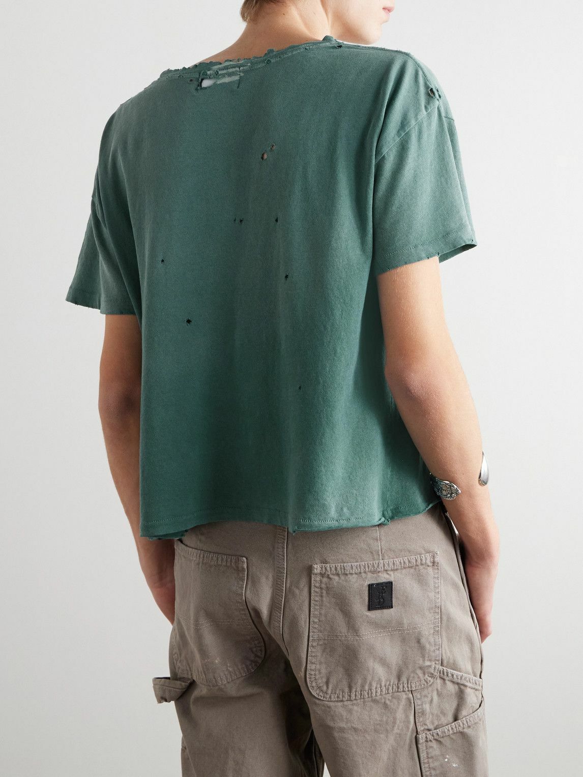 Enfants Riches Déprimés - Distressed Logo-Print Cotton-Jersey T-Shirt ...