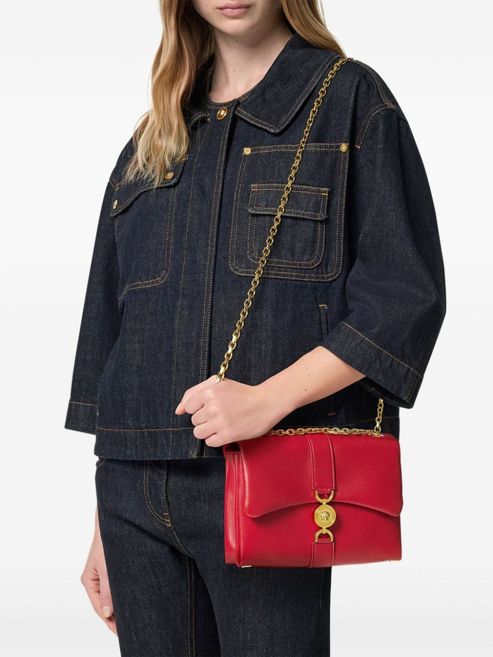 Versace Red Kleio Shoulder Bag Versace