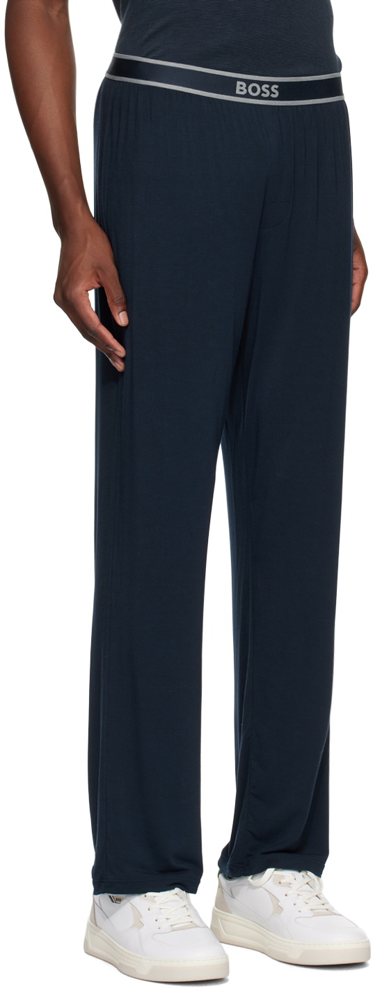 BOSS Navy Logo Waistband Sweatpants BOSS