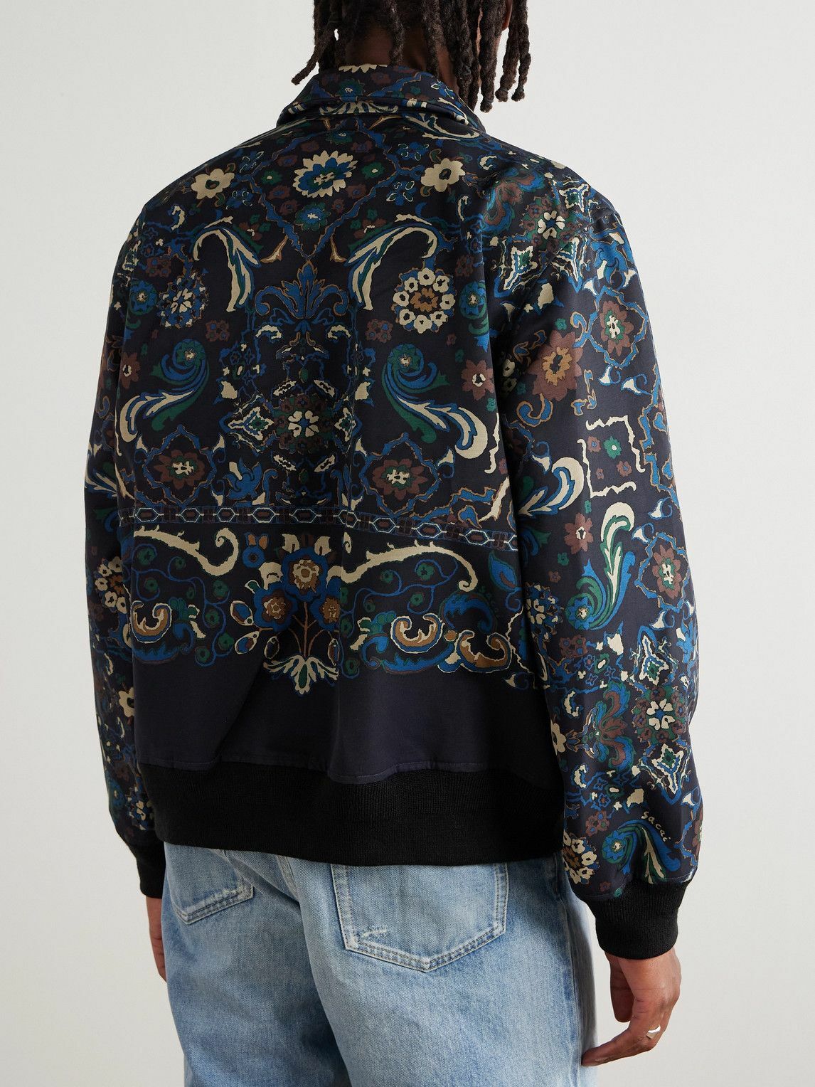 Sacai - Floral-Print Cotton-Blend Bomber Jacket - Blue Sacai