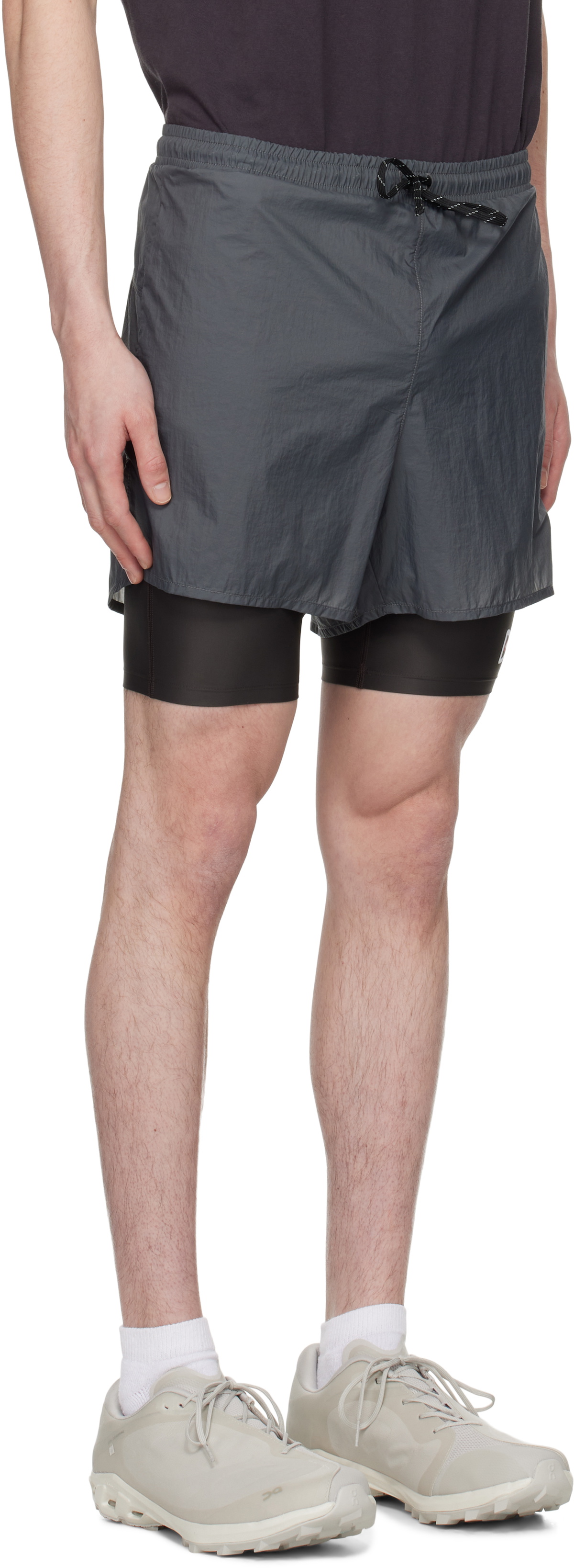 District Vision Gray Ripstop Layered Trail Shorts District Vision