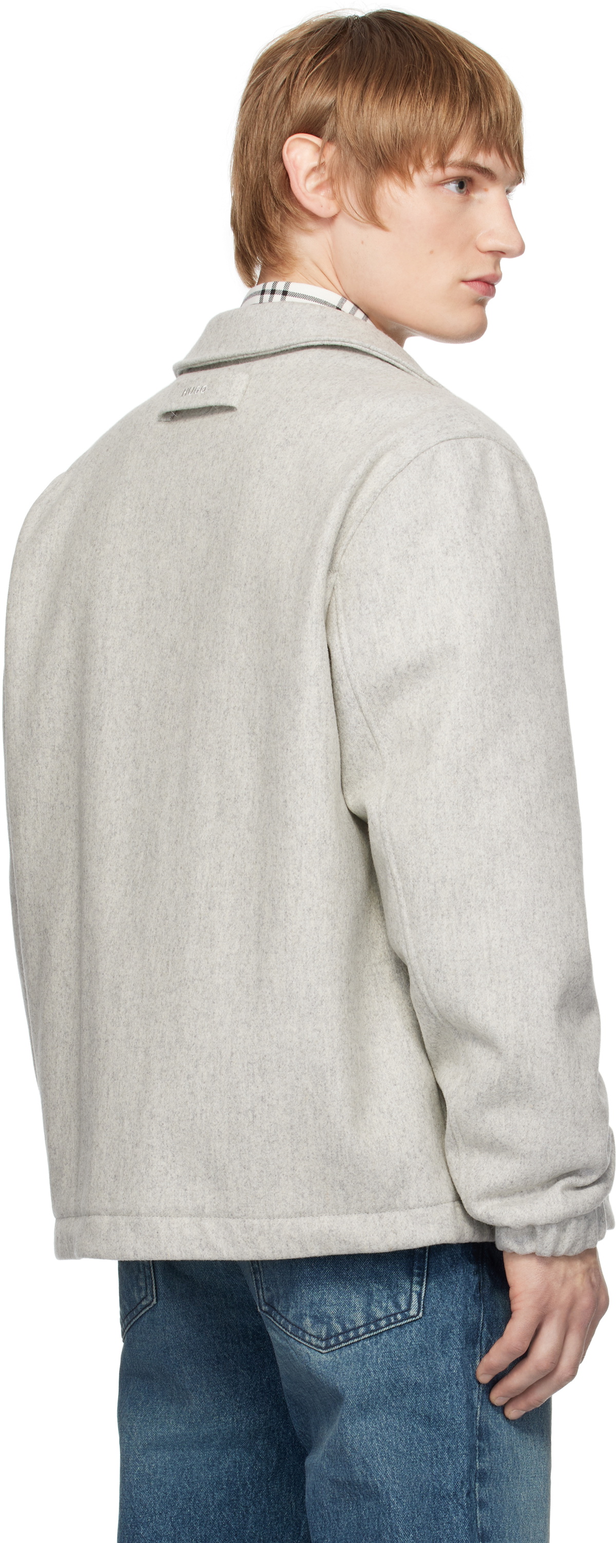 Hugo Gray Regular-Fit Padded Coach Jacket Hugo Boss