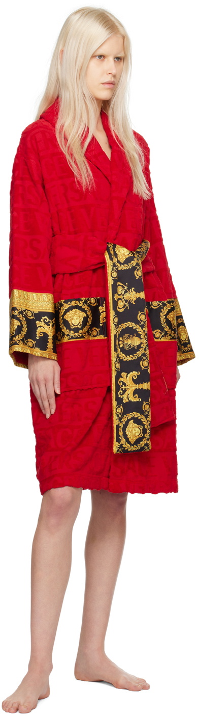Versace Underwear Red 'I Heart Baroque' Robe Versace Underwear