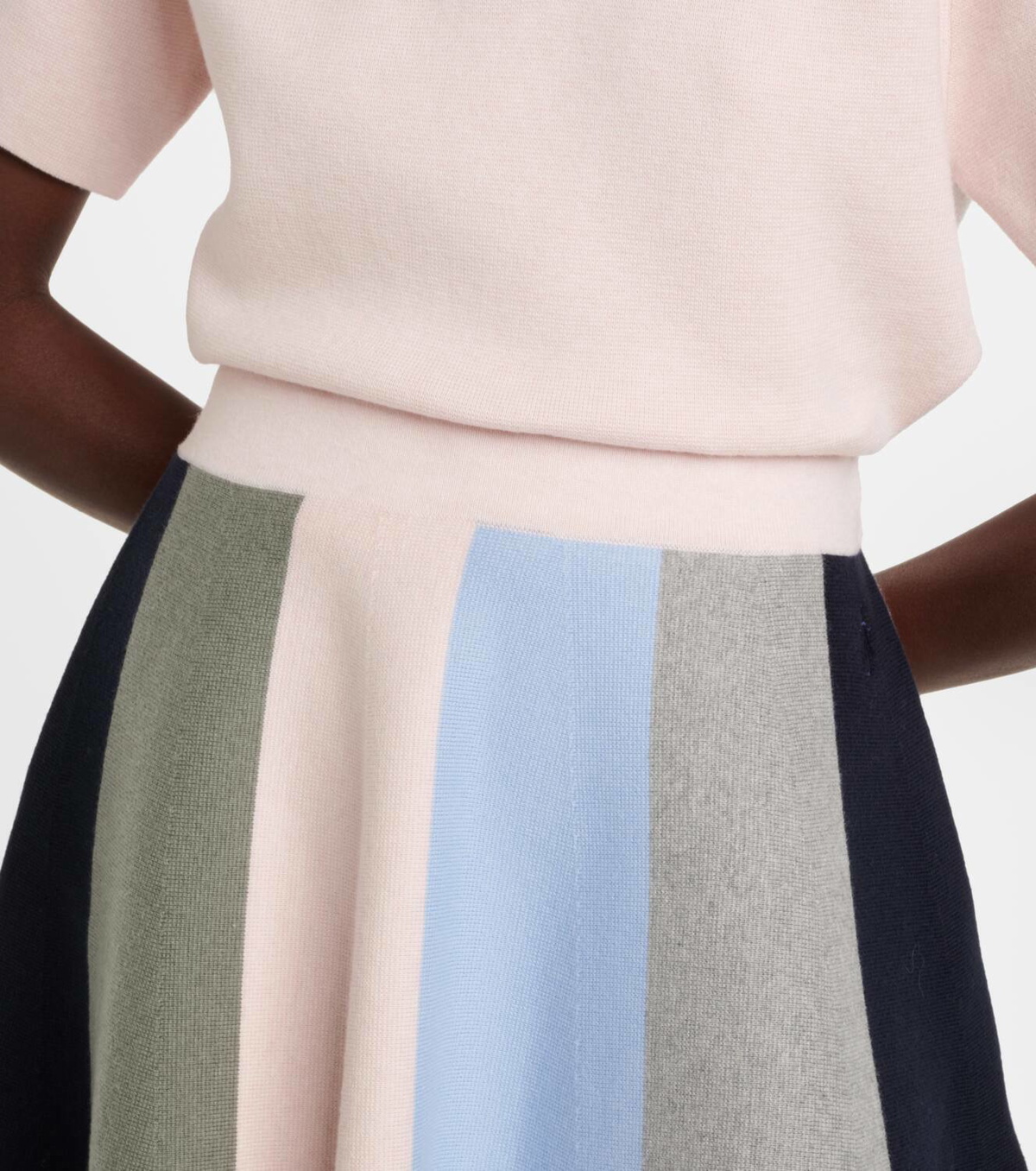 JW Anderson Colorblocked cotton and cashmere miniskirt JW Anderson