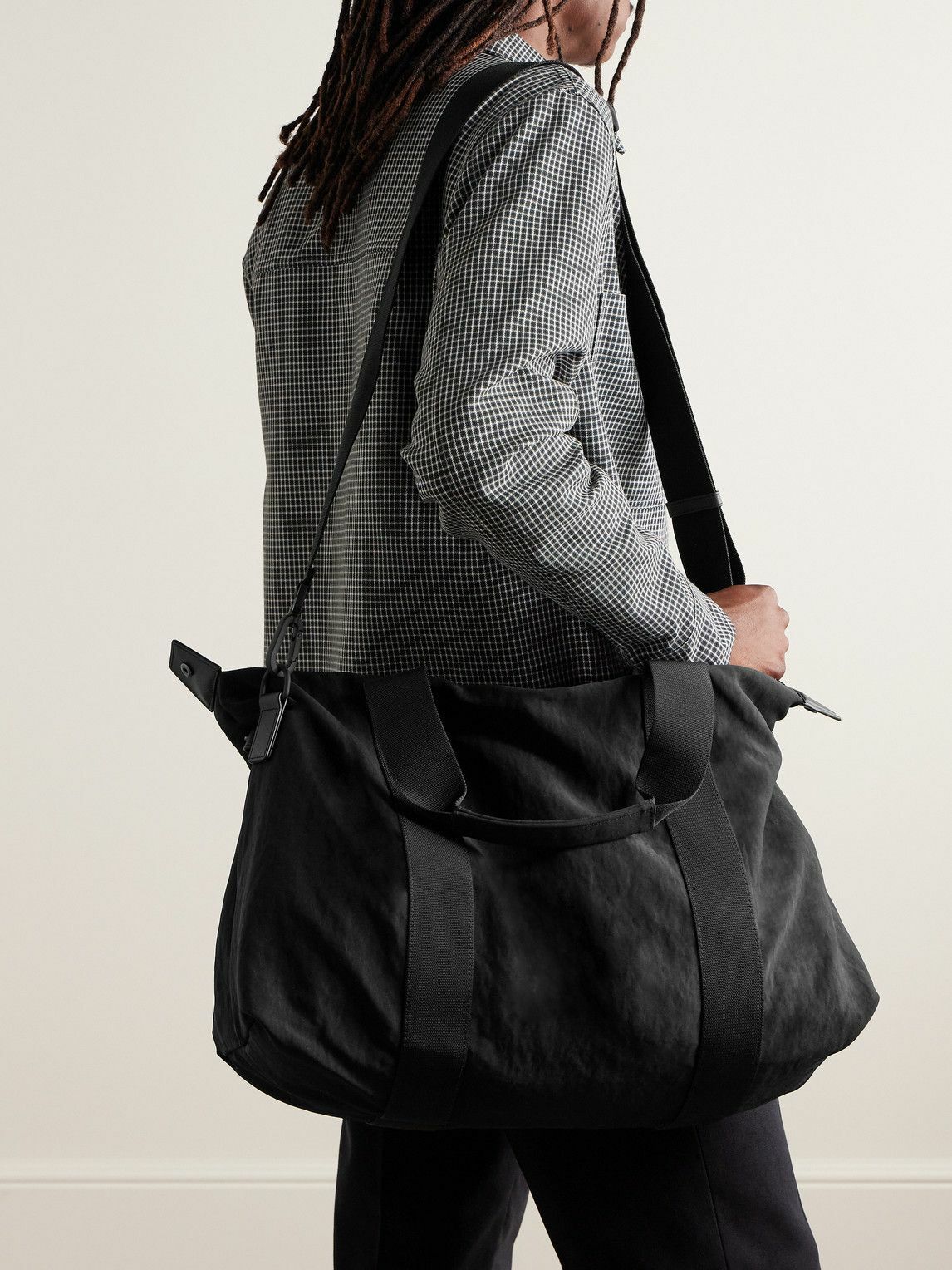 James Perse - Highland Leather-Trimmed Nylon Duffle Bag James Perse