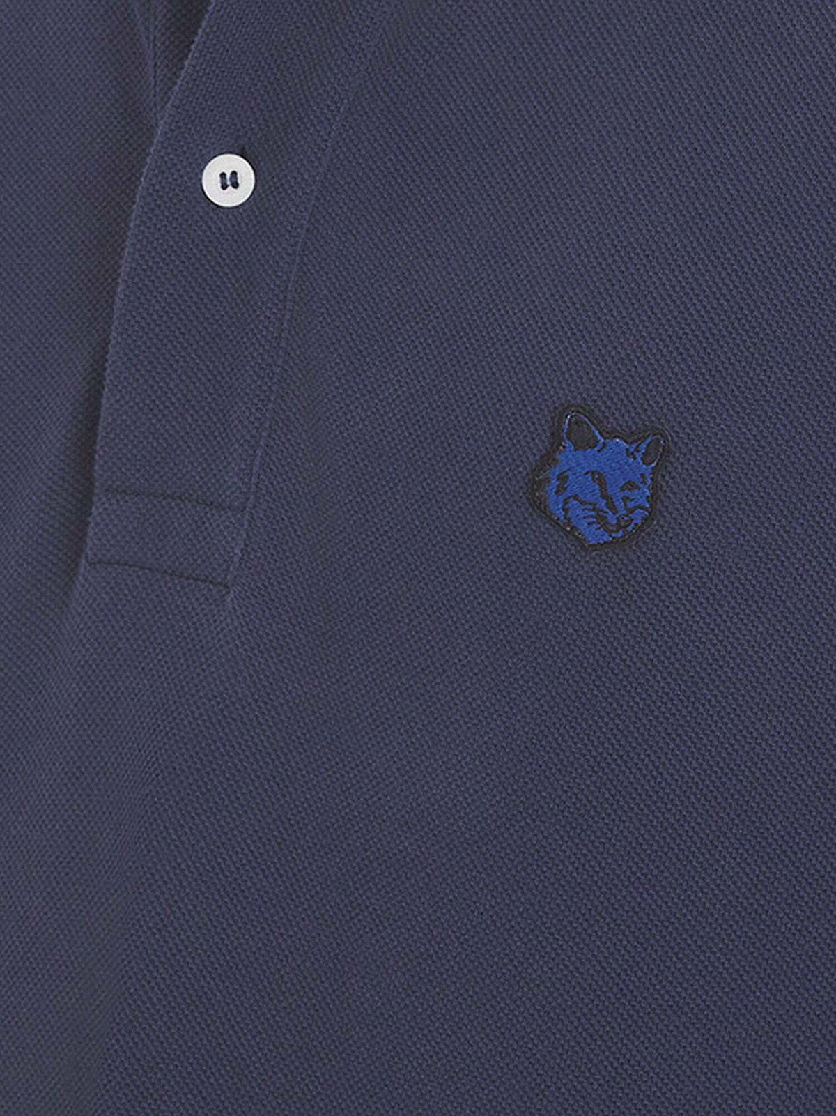 Maison Kitsune Polo Shirt Blue Mens Maison Kitsune