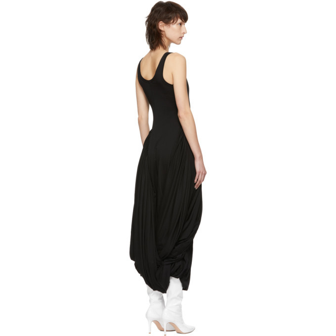 Y/Project Black Jersey Draped Dress Y/Project