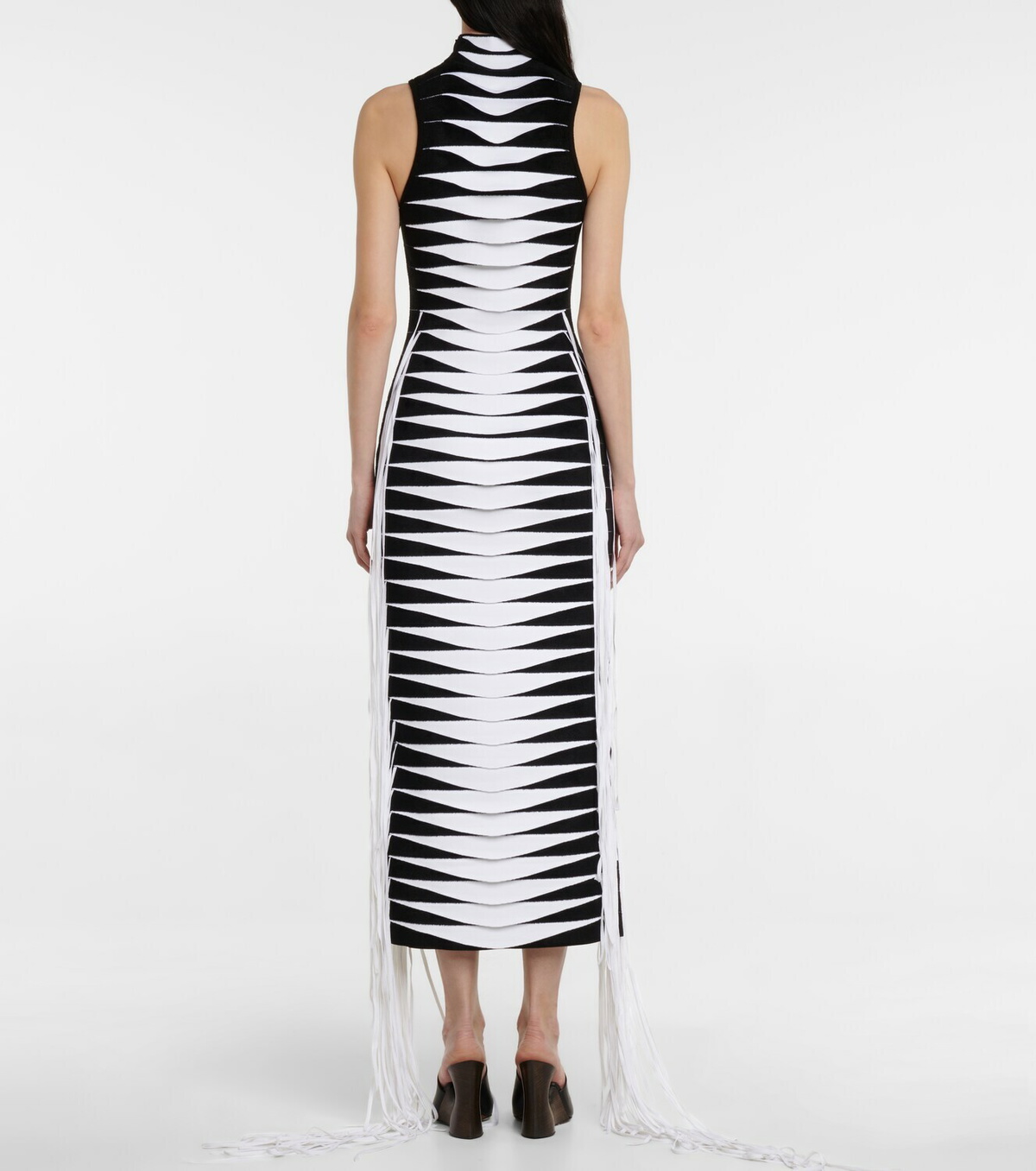 Alaïa Jacquard turtleneck maxi dress ALAÏA