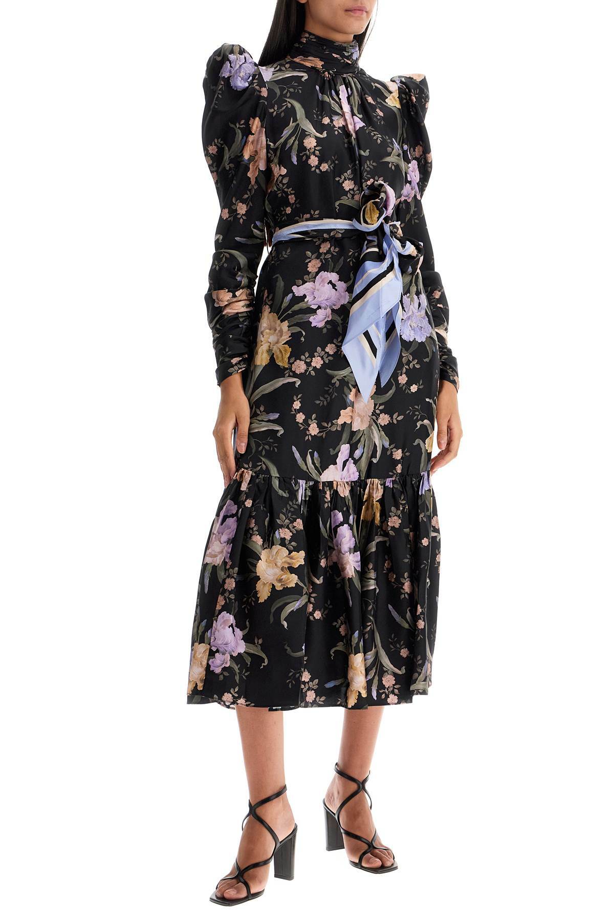 ZIMMERMANN eden midi dress with floral print Black Zimmermann