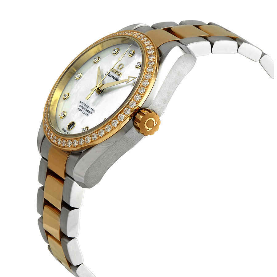 Omega Seamaster Aqua Terra Automatic Chronometer Diamond White Mother ...