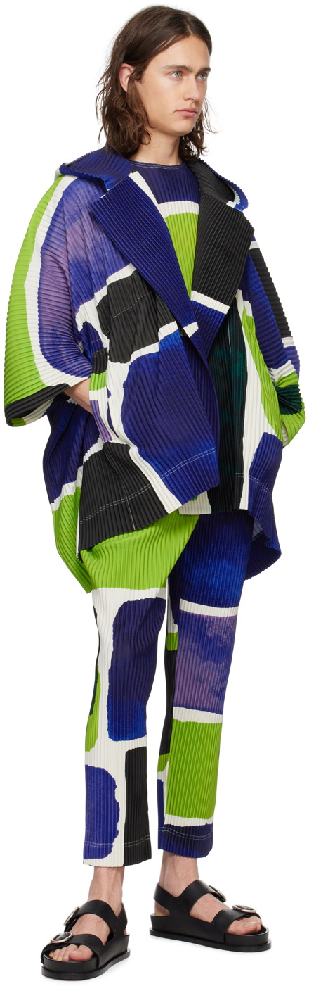HOMME PLISSÉ ISSEY MIYAKE Blue & Green Landscape Jacket Homme Plisse ...