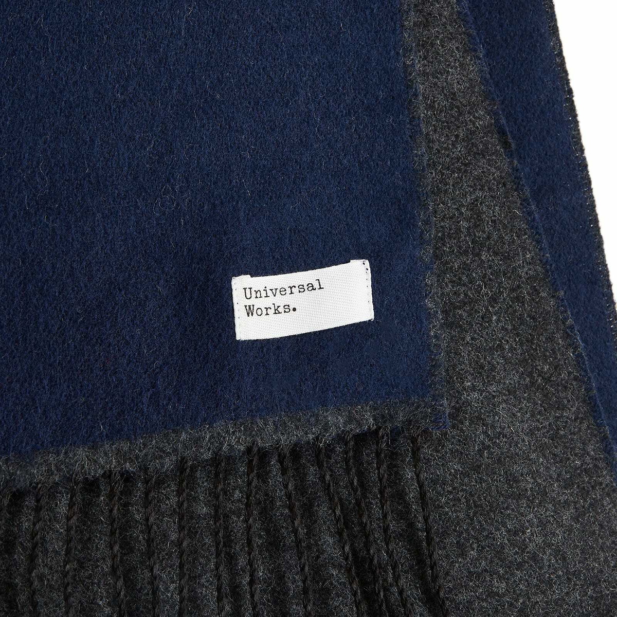 Universal Works Men's Double Sided Scarf in Navy/Grey Universal Works