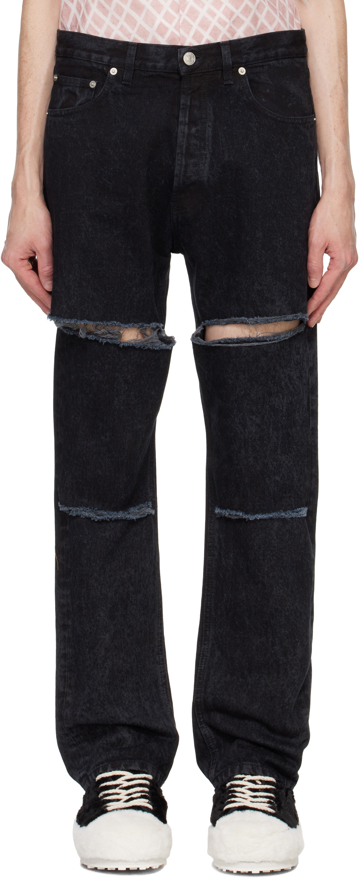 Marni Black Marble-Dyed Jeans Marni