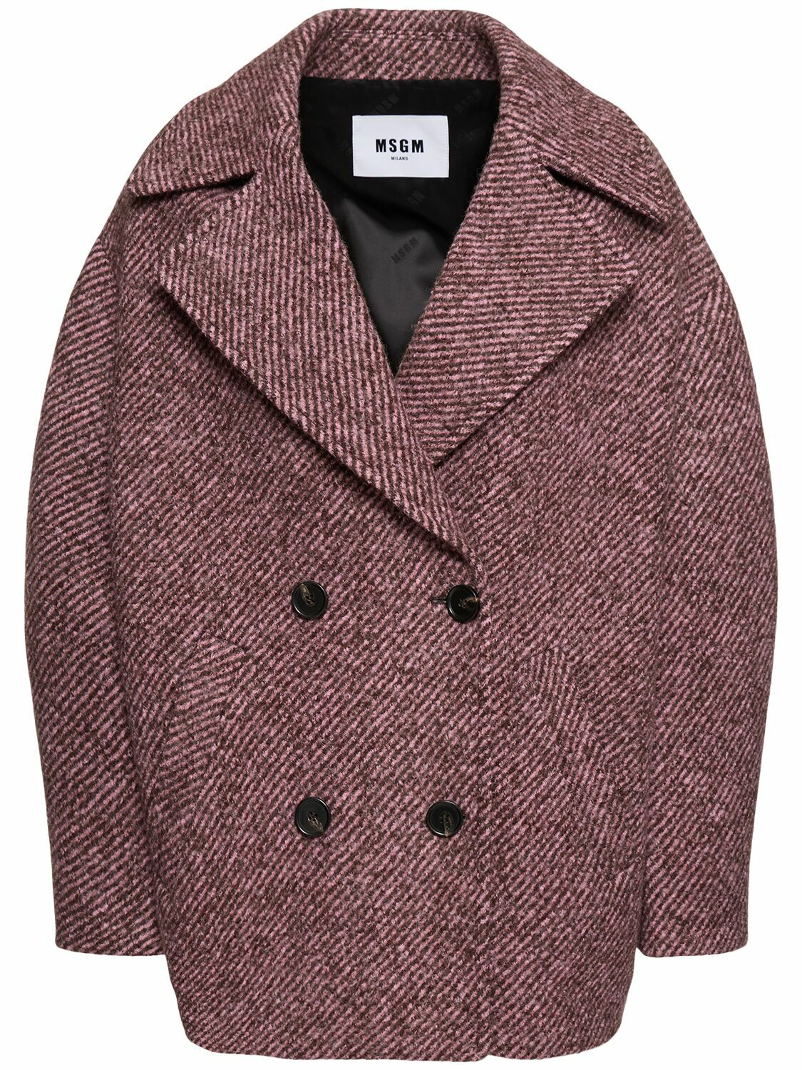 MSGM Double Breast Herringbone Short Coat MSGM