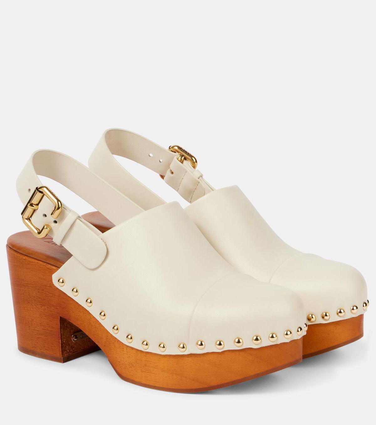 Chloé Jeannette studded leather clogs Chloe