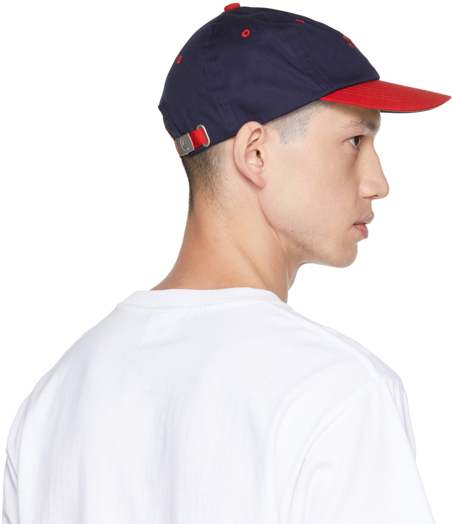 BAPE Navy & Red Embroidered Cap A Bathing Ape