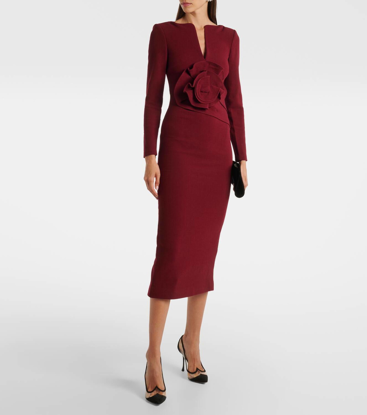 Roland Mouret Floral wool crêpe midi dress Roland Mouret