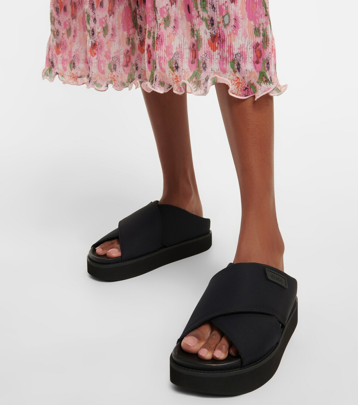Ganni - Crossover platform sandals GANNI