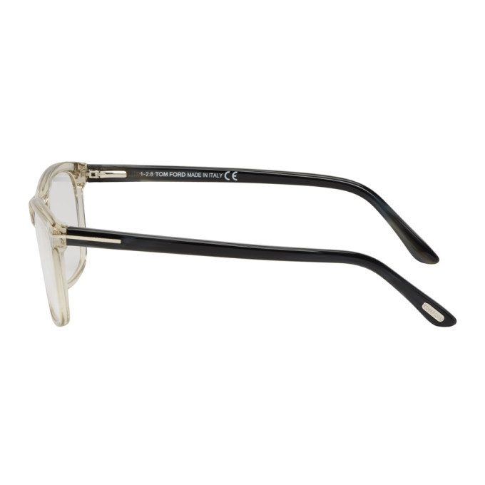Tom Ford Transparent and Black Block Square Glasses TOM FORD