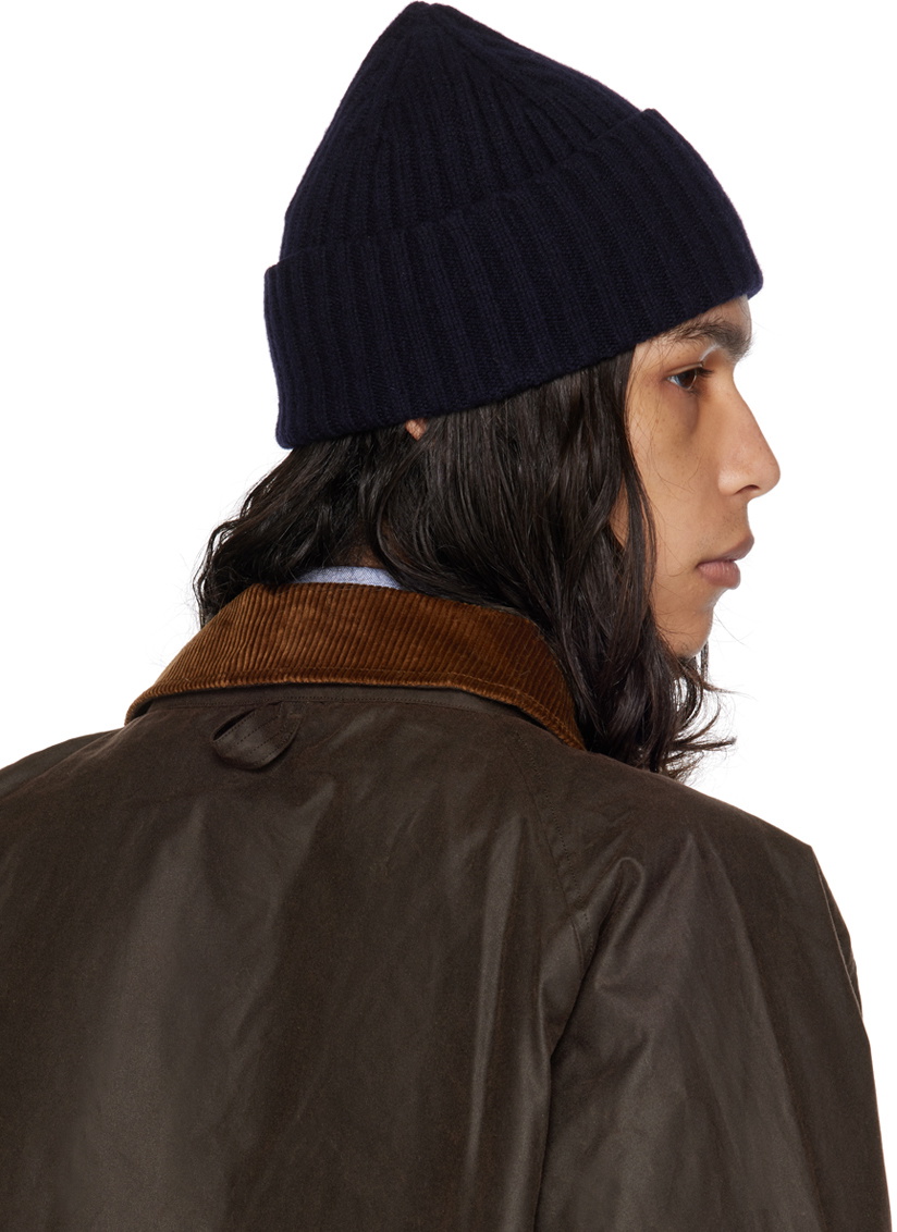 Drake's Navy Ribbed Beanie Drake's