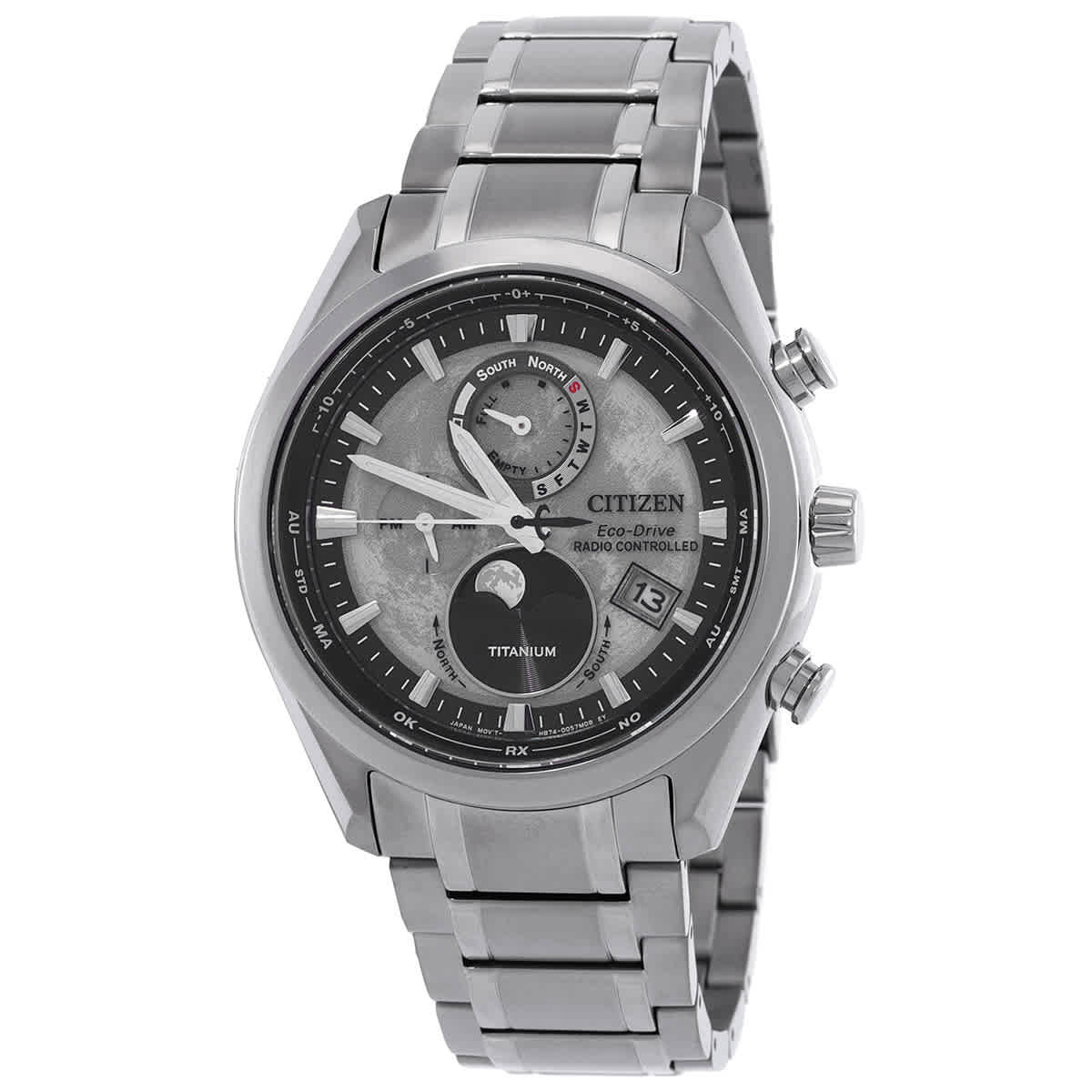 Citizen Tsuki-yomi A-T Perpetual World Time Grey Dial Mens Watch BY1010 ...