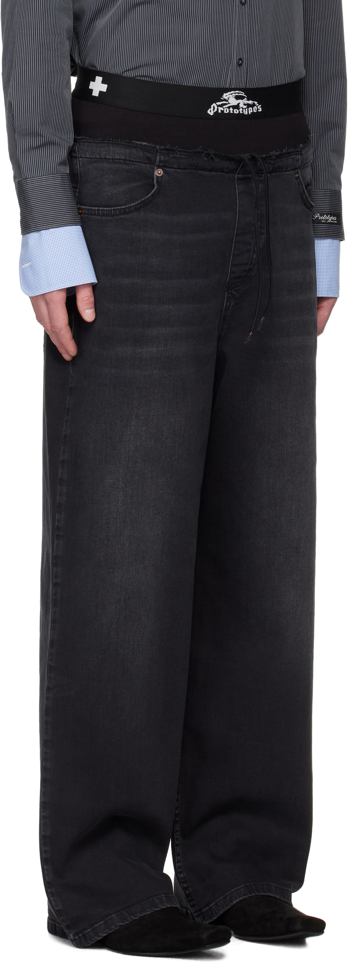 Prototypes Black Waistband Regular Jeans PROTOTYPES