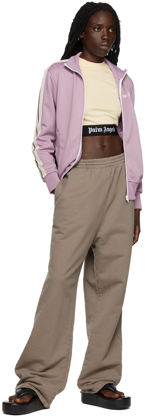 Palm Angels Purple Polyester Jacket Palm Angels